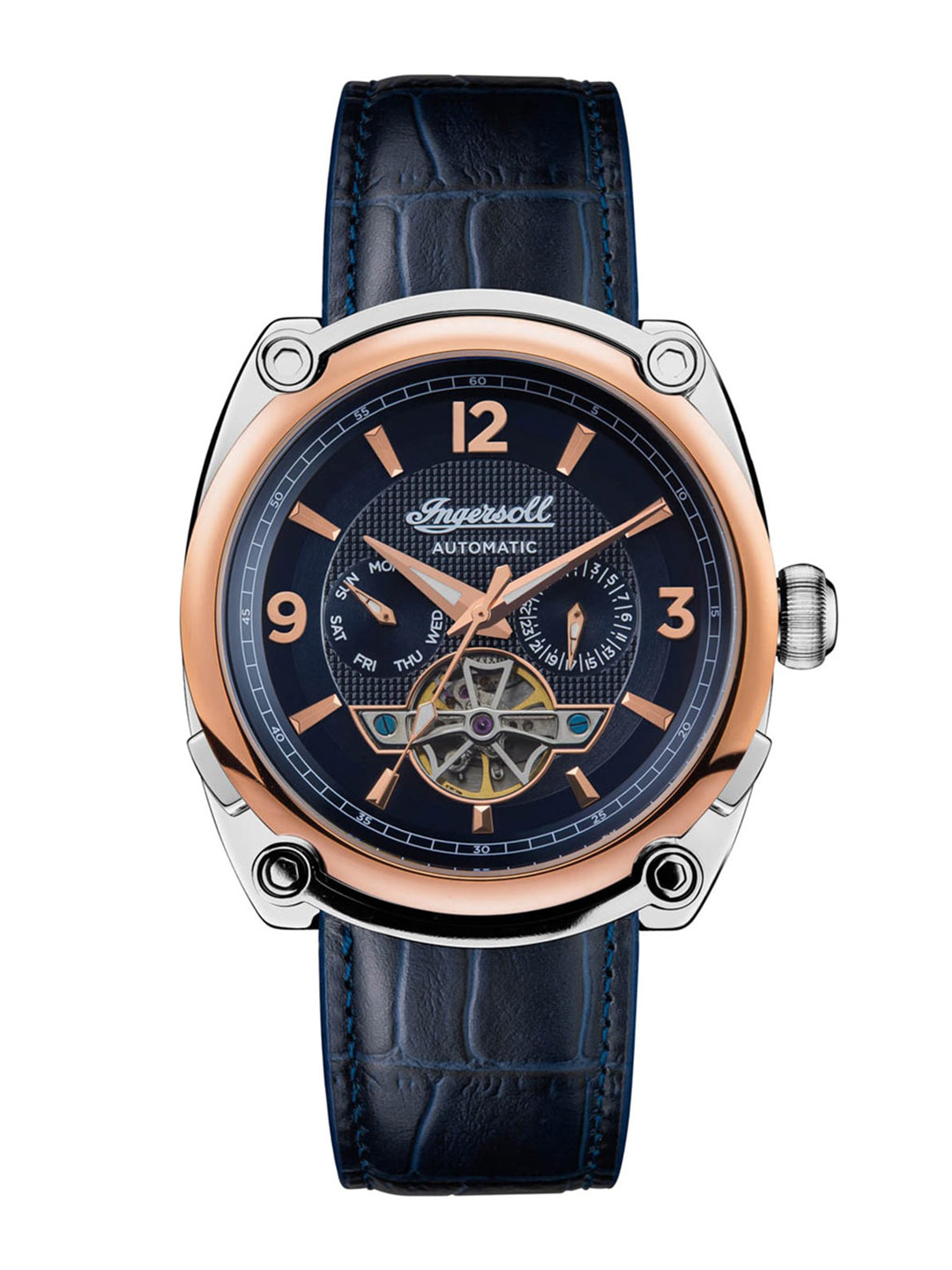Buy Ingersoll The Michigan Men Leather Straps Multi Function Automatic ...