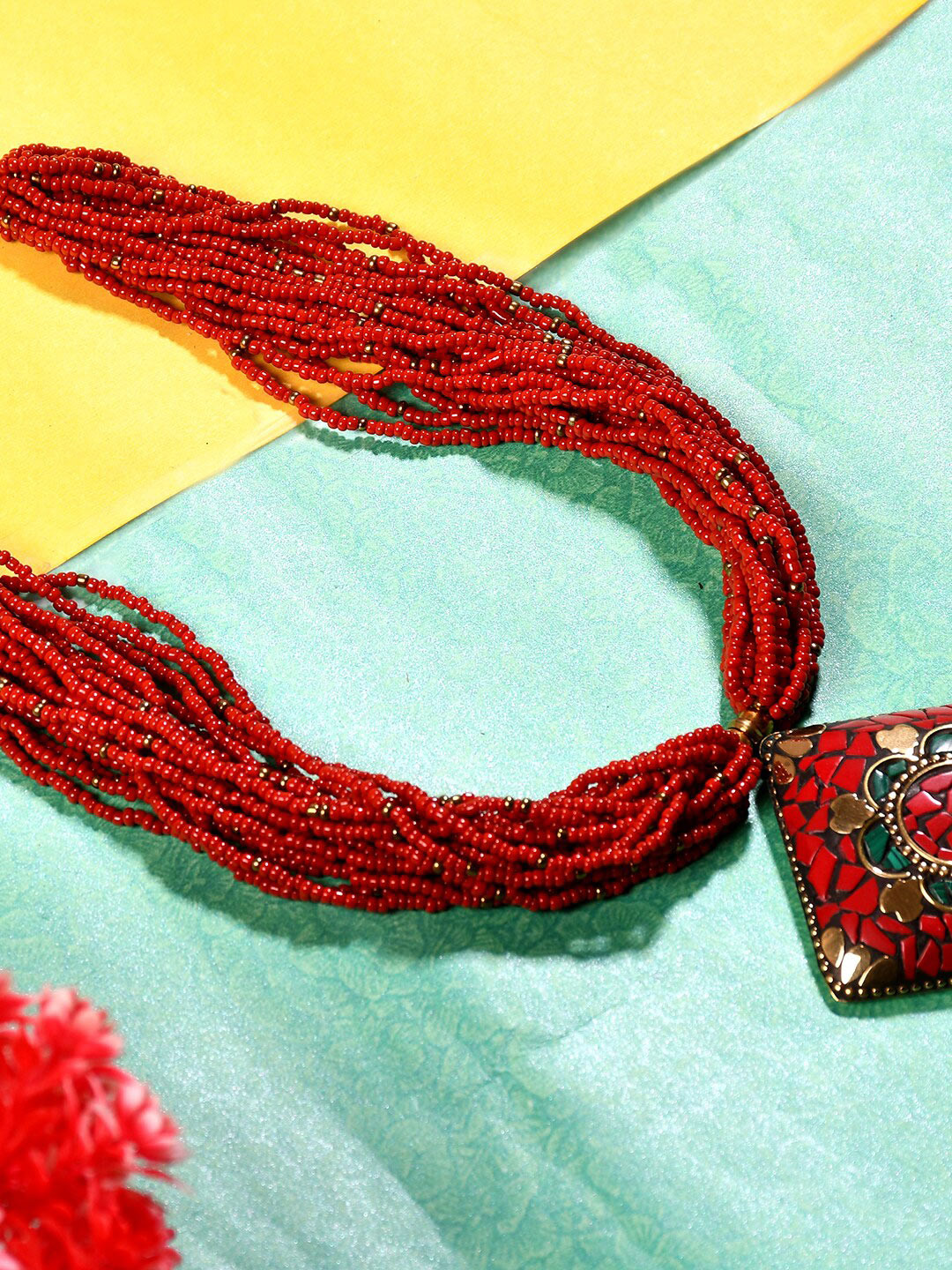 Buy Bamboo Tree Jewels Long Beaded Statement Necklace - Necklace And ...