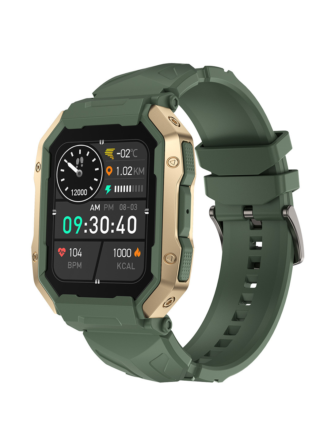 Buy Fire Boltt Green Cobra 1.78 Inch AMOLED Army Grade Build Smart ...