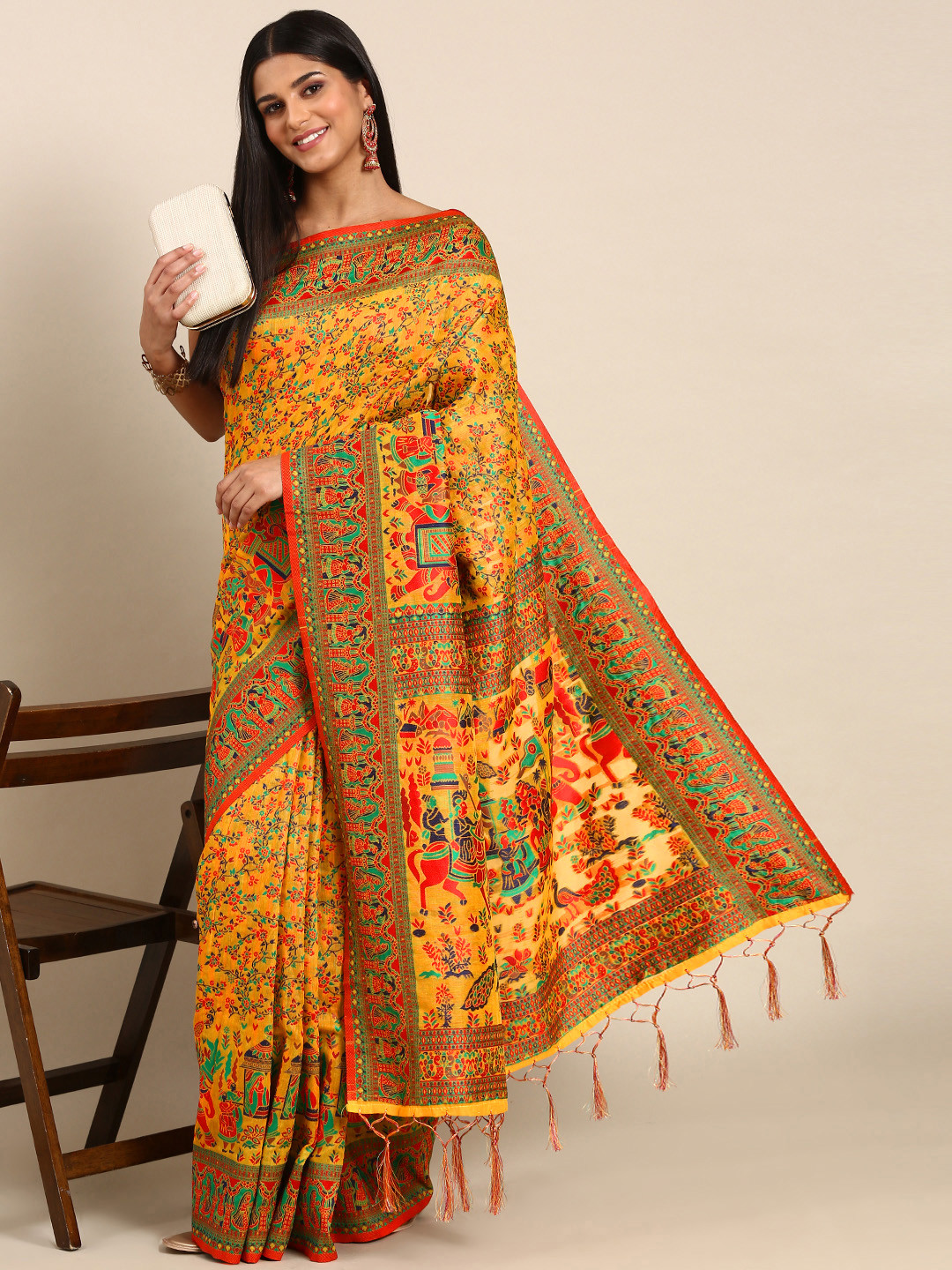 Buy AYKA CLOTHINGS Floral Paithani Saree - Sarees for Women 22274802 ...