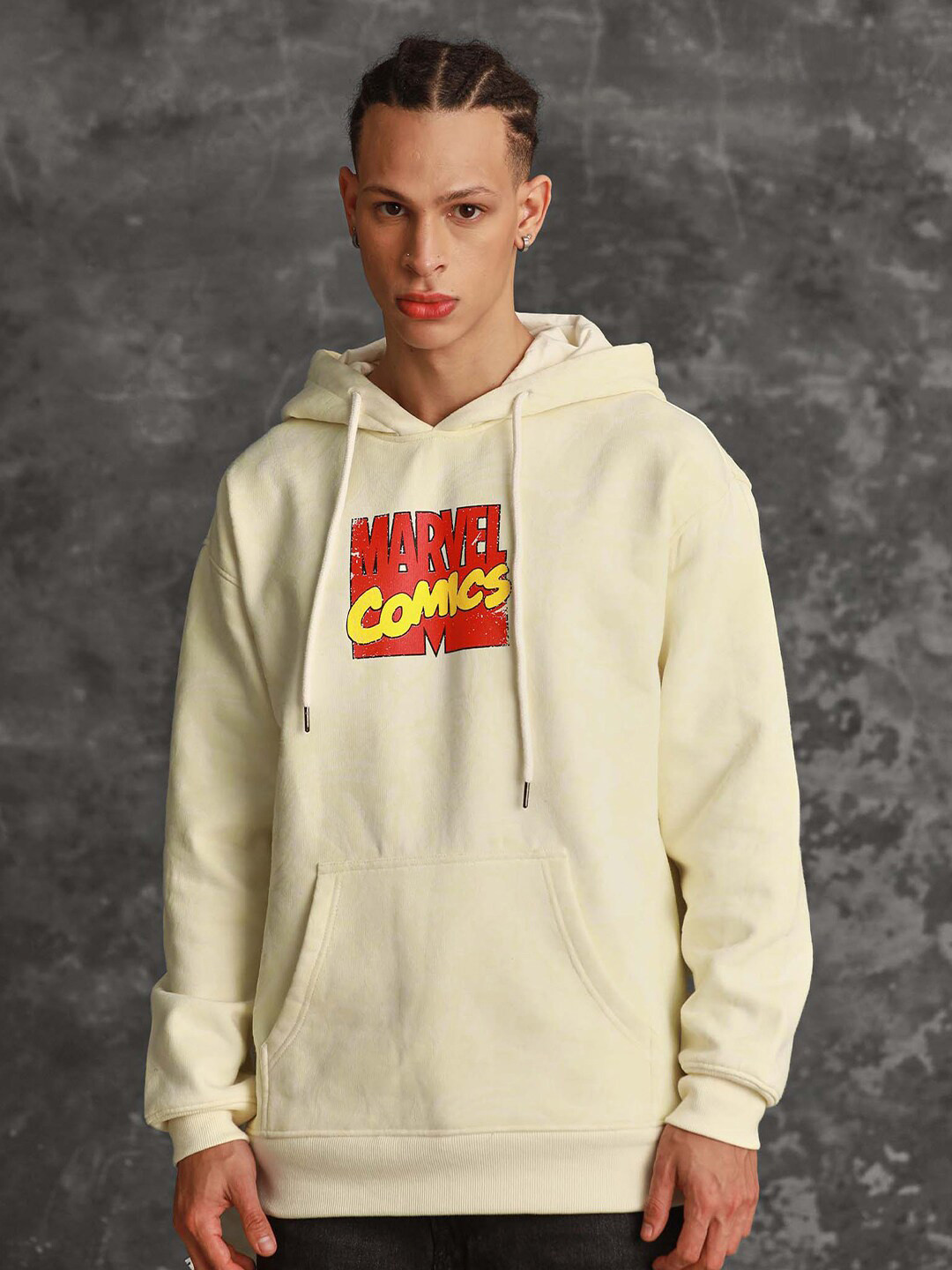 Buy Bonkers Corner Off White Marvel Comic Printed Hooded Cotton ...