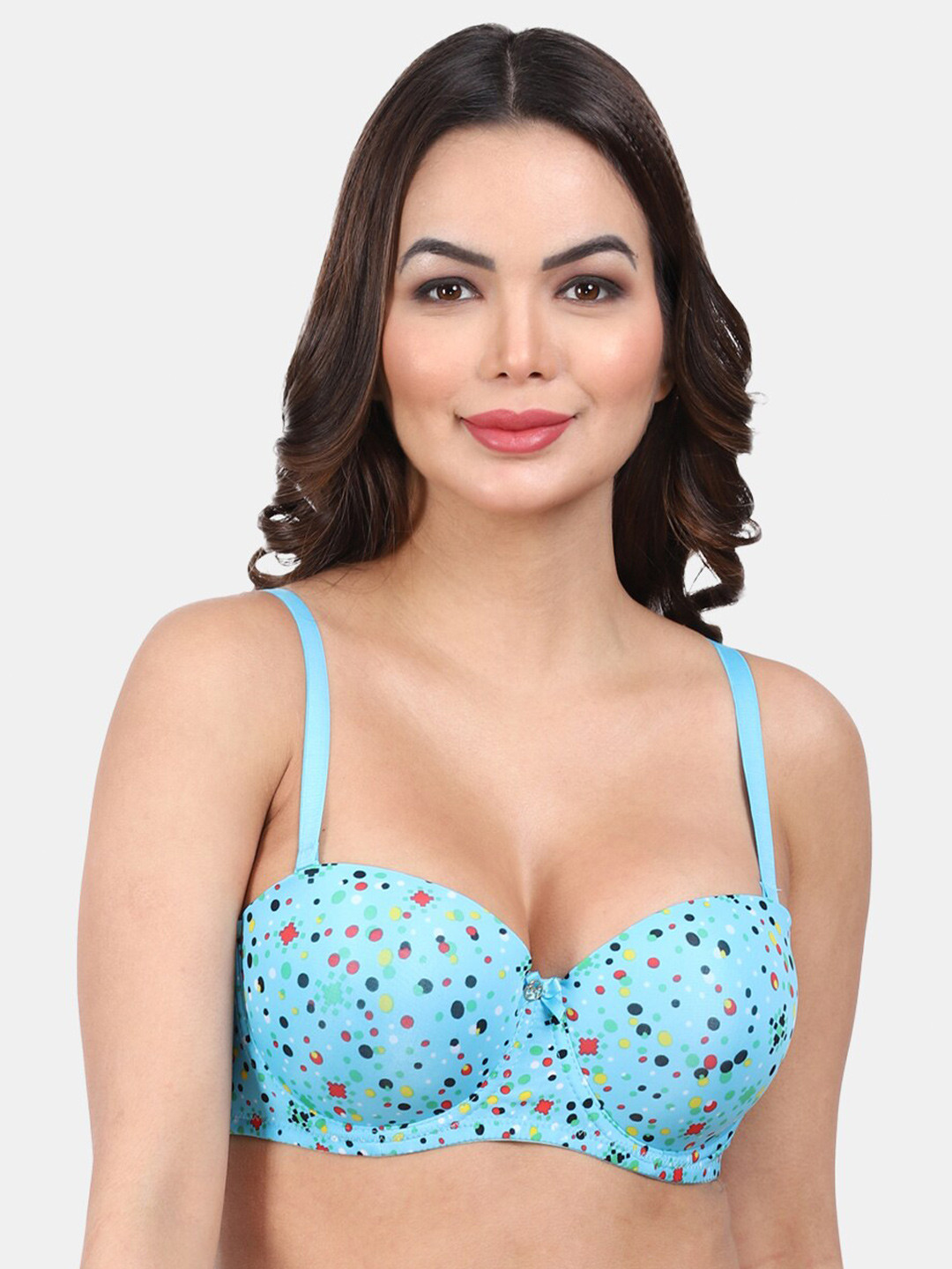 Buy Amour Secret Polka Dot Underwired Lightly Padded All Day Comfort Balconette Bra - Bra for ...