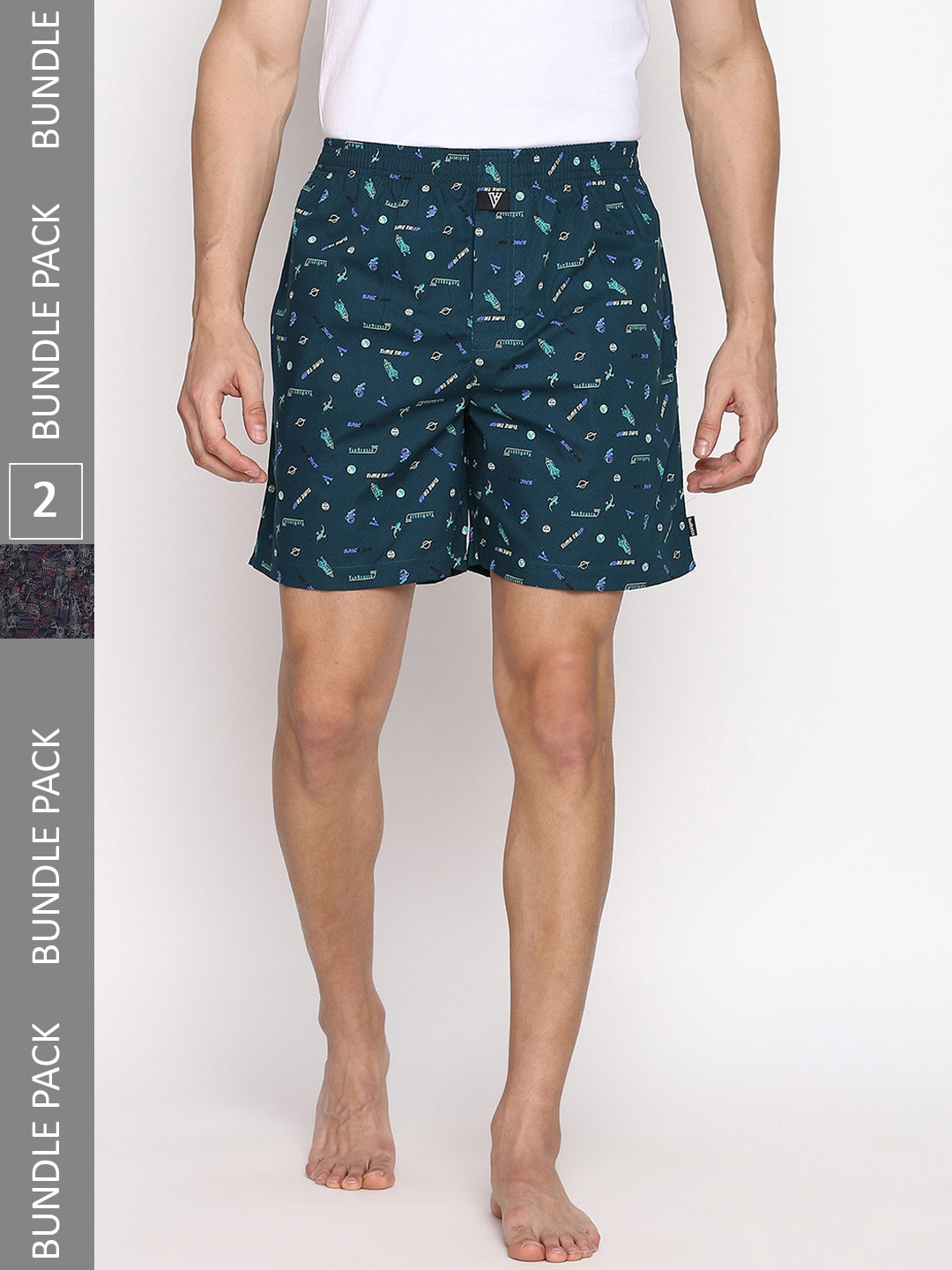 Buy Van Heusen Innerwear Men Pack Of 2 Allover Print Side Pocket Side ...