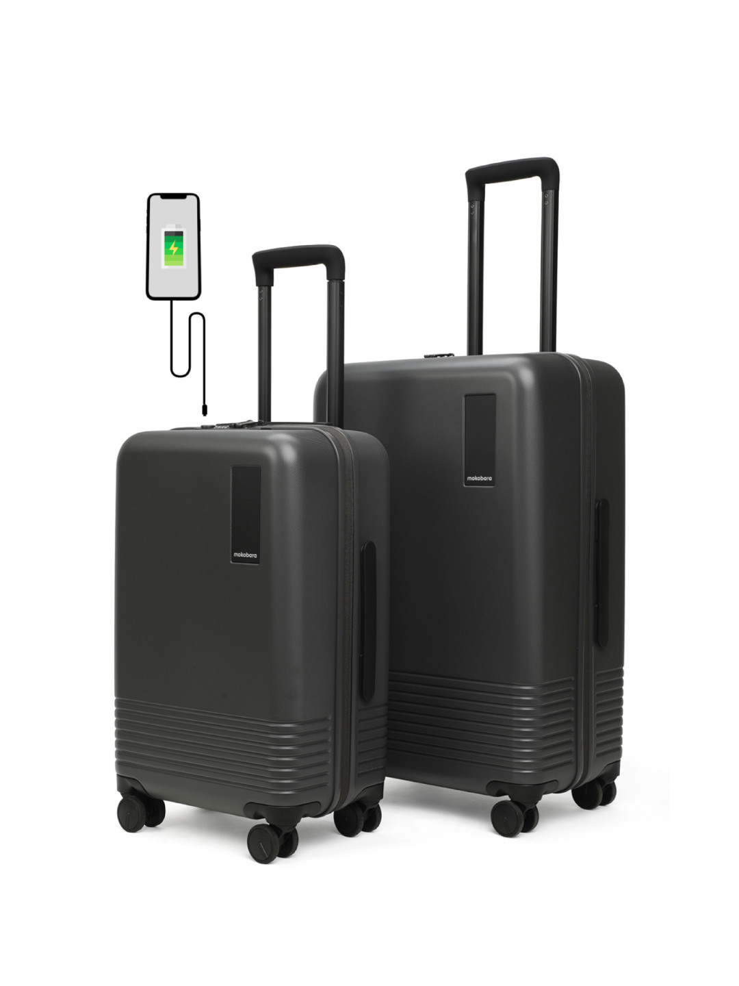 Buy MOKOBARA Set Of 2 Hard Sided USB Charging Socket Trolley Bags ...