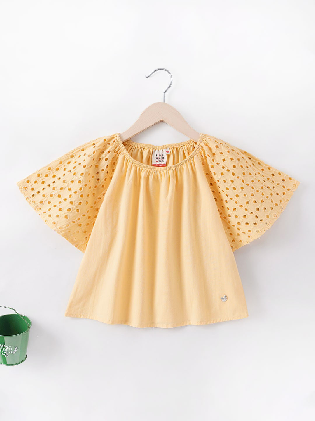 Buy Ed A Mamma Girls Off Shoulder Flared Sleeve Cotton Bardot Top ...