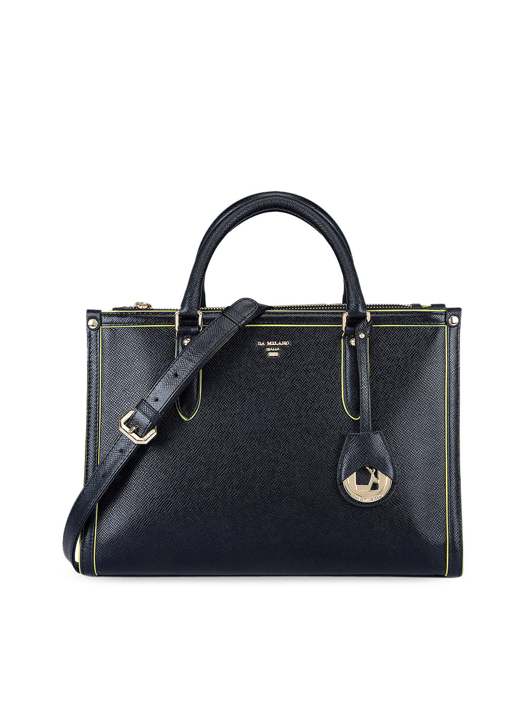 Buy Da Milano Leather Structured Handheld Bag - Handbags for Women ...