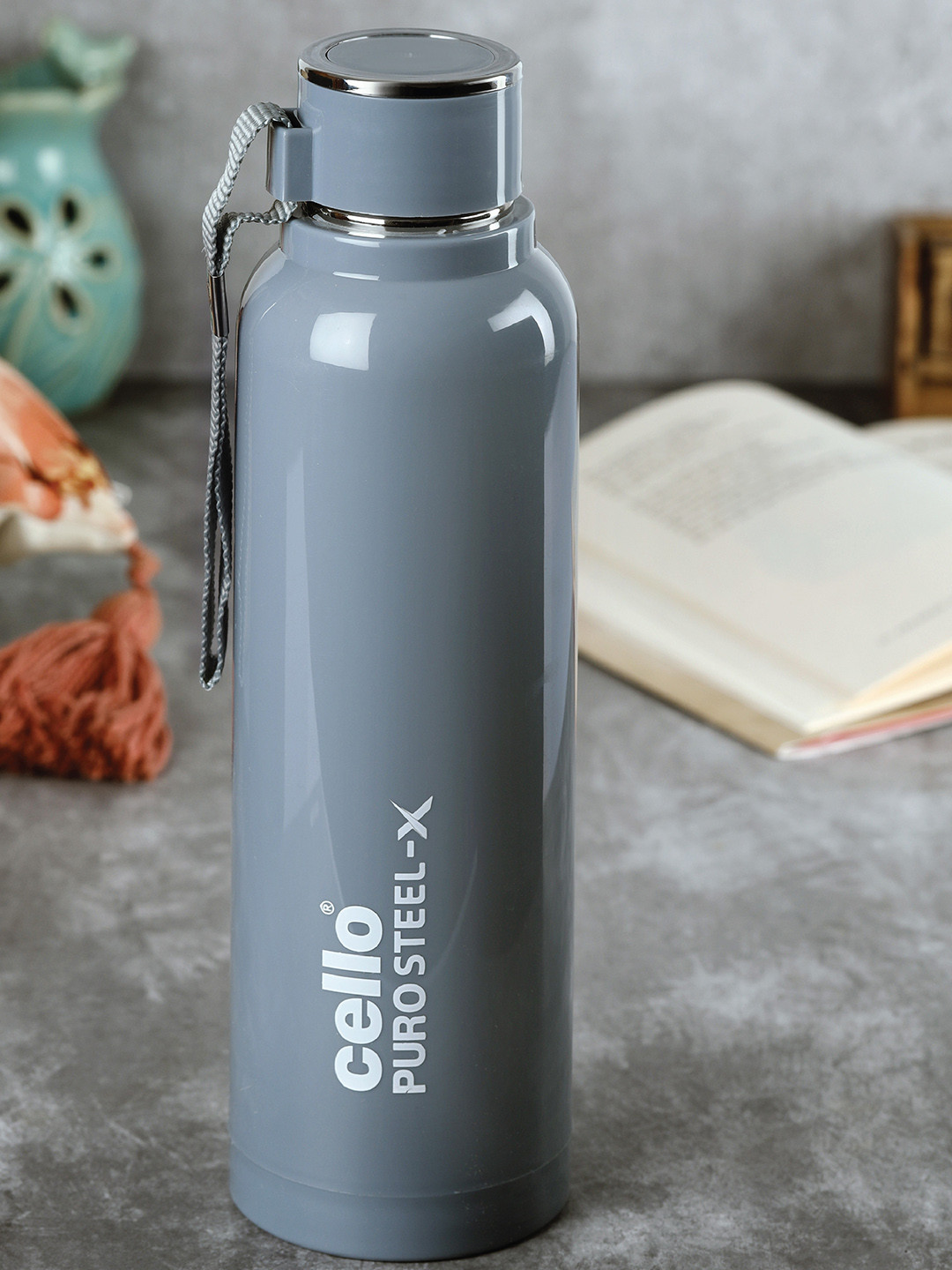 Buy Cello Puro Steel X Benz 900 Grey Inner Stainless Steel Water Bottle ...