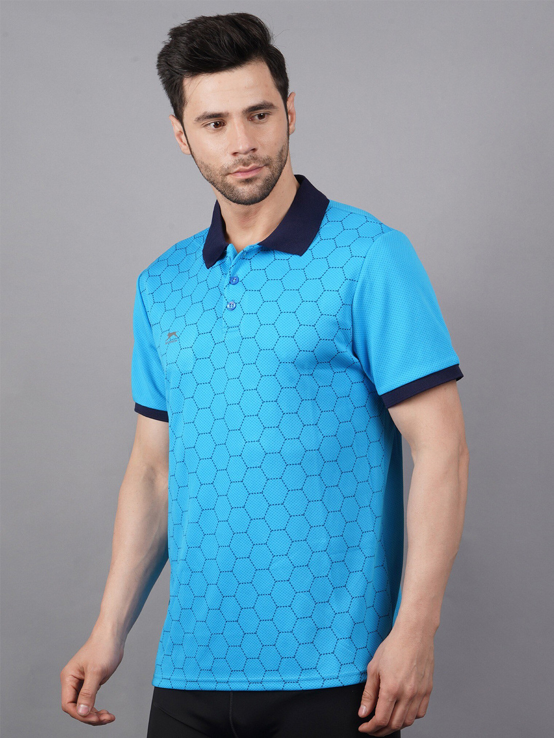 Buy Shiv Naresh Tessellation Printed Polo Collar 3D Fit T Shirt ...