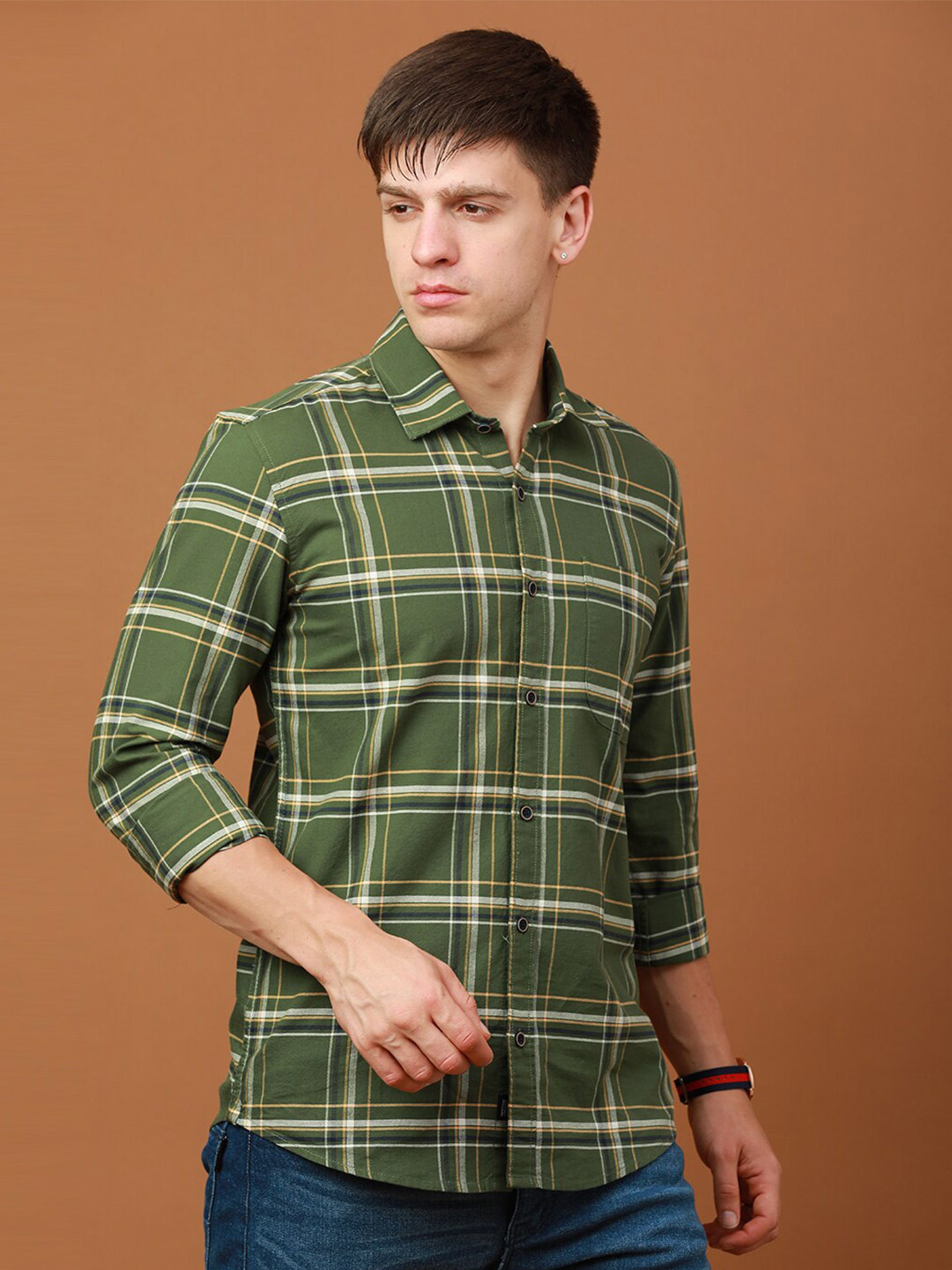 Buy FOGA Tartan Checks Pure Cotton Casual Shirt - Shirts for Men ...
