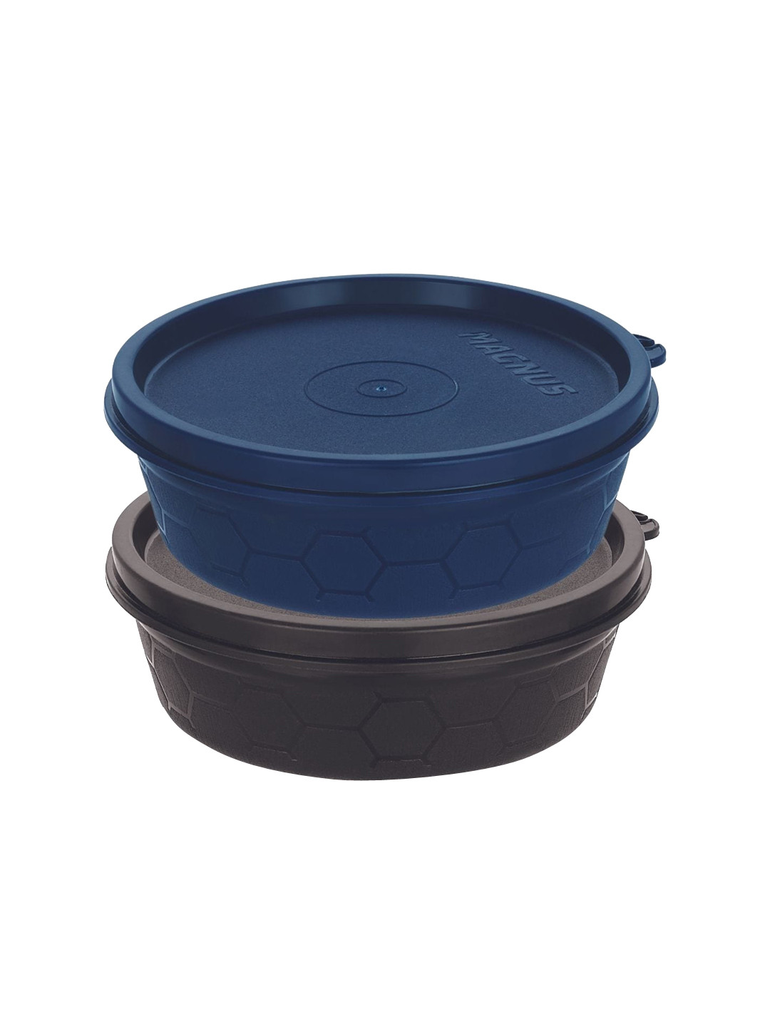 Buy MAGNUS Blue & Black 2 Pieces Textured Microwave Easy Lock Container ...