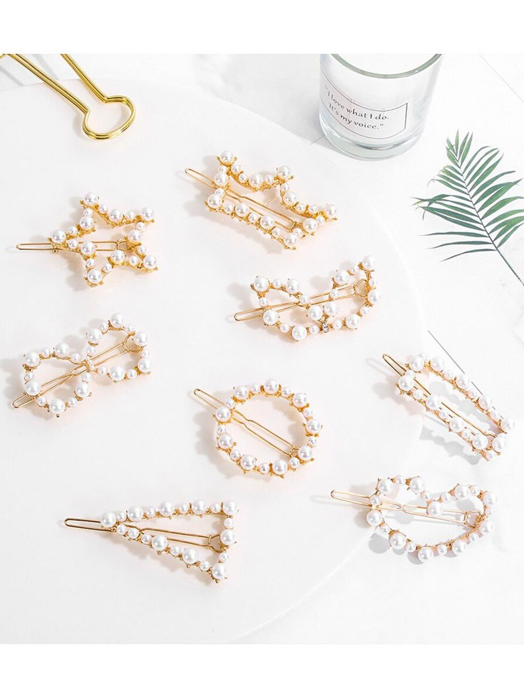 Buy Krelin Women 8Pcs Geometric Pearl Bobby Pins - Hair Accessory for ...