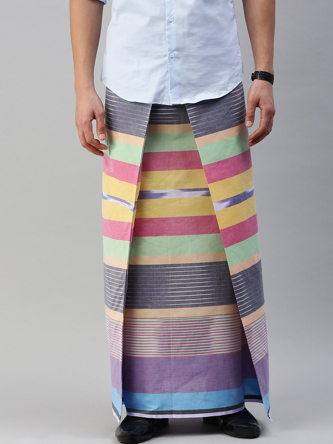 Buy Ulama Men Striped Pure Cotton Stitched Lungi - Lungi for Men ...