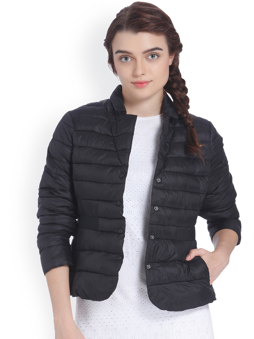 Buy Vero Moda Women Black Solid Puffer Jacket - Jackets for Women ...