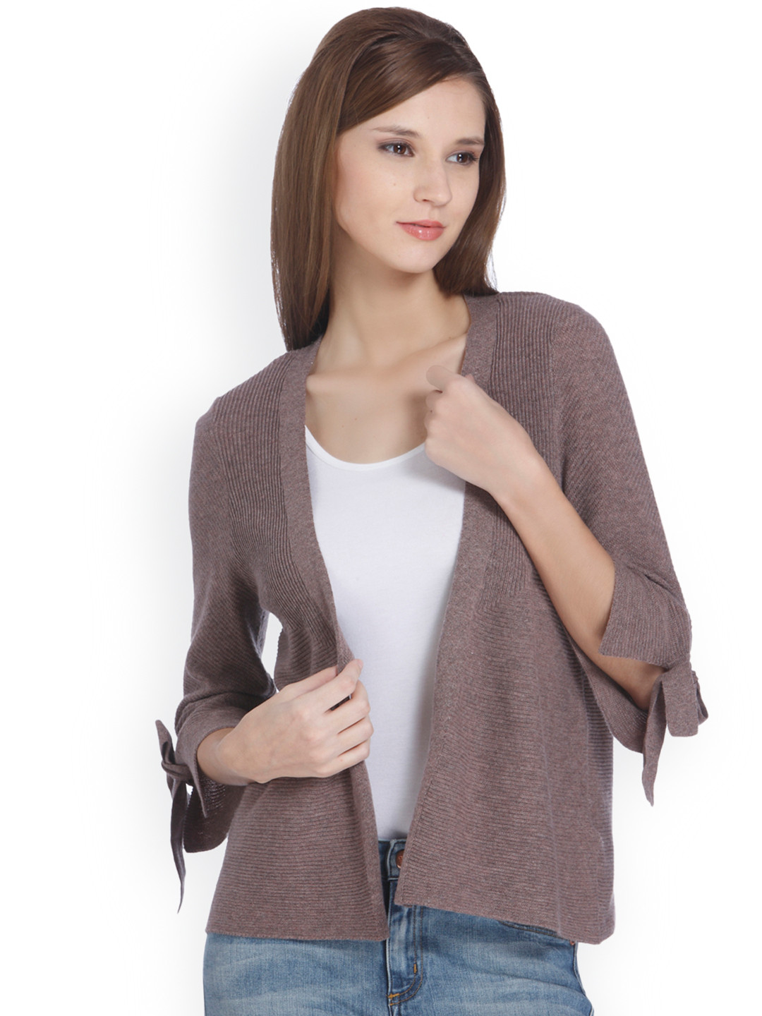 Buy ONLY Women Brown Shrug - Shrug for Women 2230123 | Myntra