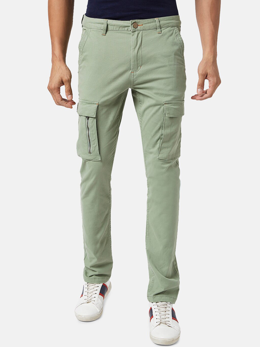 Buy Urban Ranger By Pantaloons Men Slim Fit Mid Rise Cotton Cargos ...