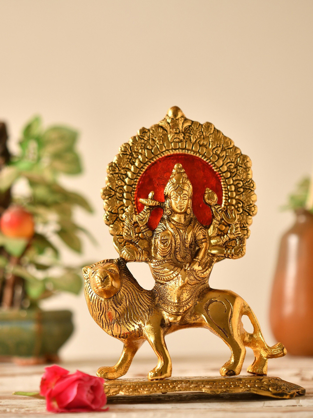 Buy Fashion Bizz Gold Toned Goddess Durga Idol Showpiece - Showpieces ...
