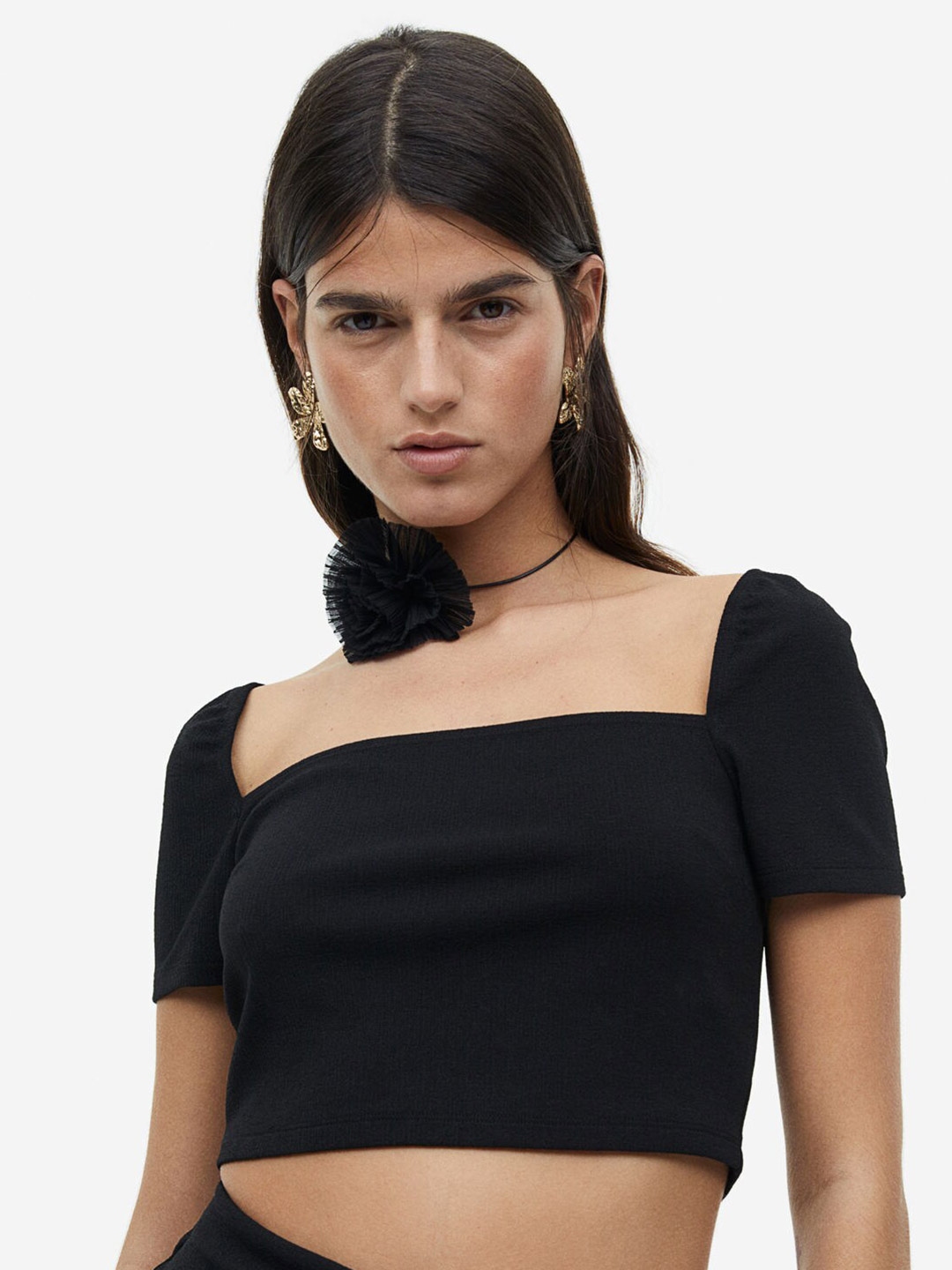 Buy Handm Square Neck Cropped Top Tops For Women 22311784 Myntra