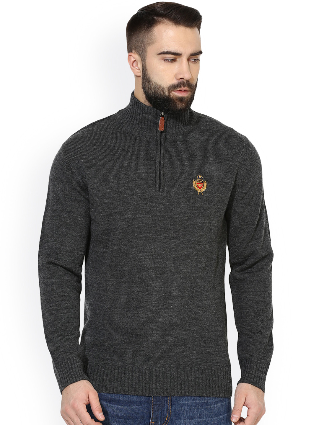 Buy Red Tape Men Grey Solid Pullover - Sweaters for Men 2231291 | Myntra
