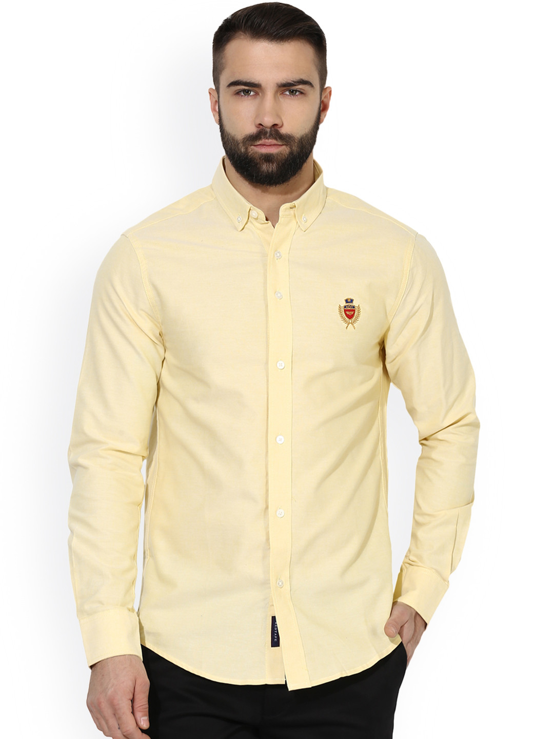 Buy Red Tape Men Yellow Smart Regular Fit Solid Casual Shirt - Shirts ...