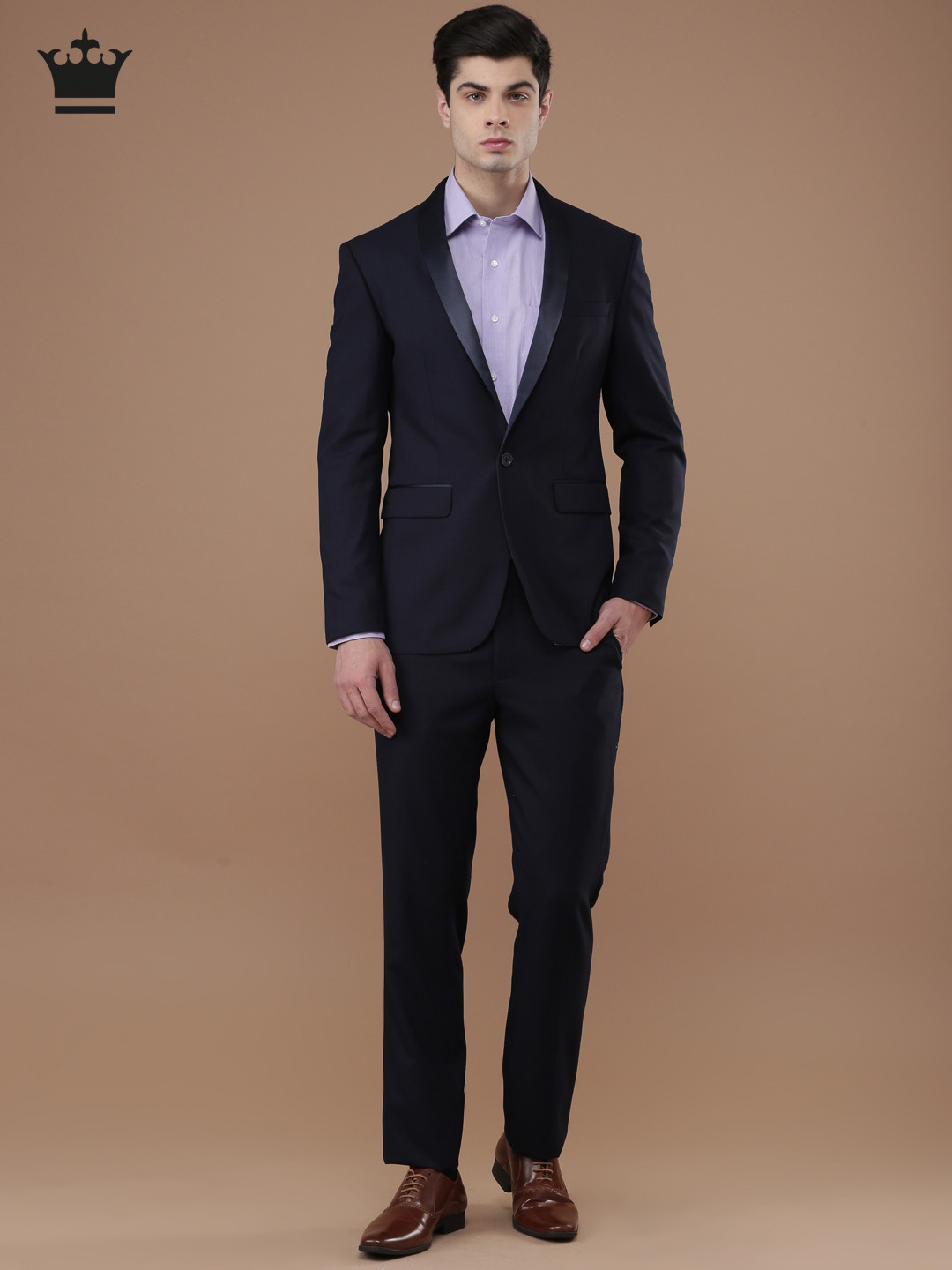 Buy Louis Philippe Navy Self Design Slim Milano Fit Tuxedo Suit - Suits ...