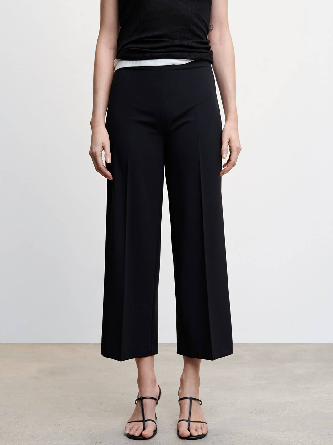 Buy MANGO Women High Rise Culottes Trousers - Trousers for Women ...