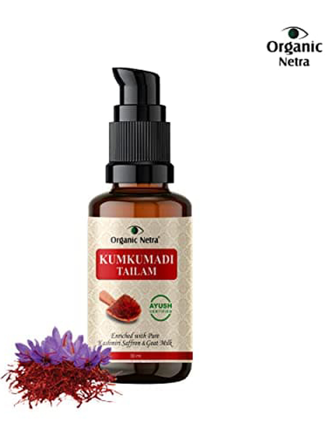Buy Organic Netra Ayurvedic Kumkumadi Tailam Face Oil 30ml - Facial Oil for Women 22315214 | Myntra