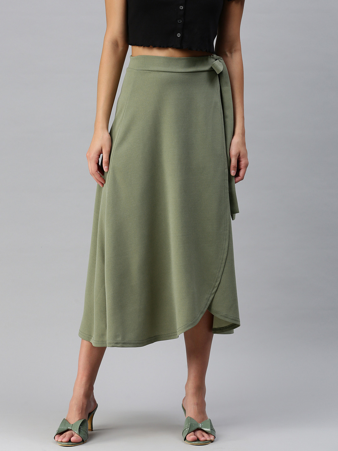 Buy London Rag Solid Wrap Midi Skirt - Skirts for Women 22316314 | Myntra