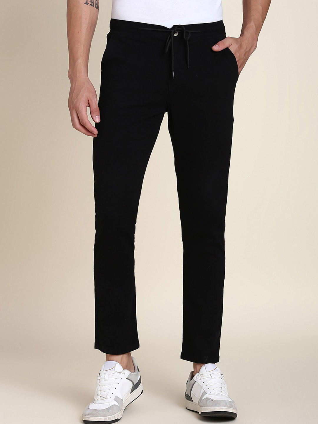 Buy Dennis Lingo Men Comfort Slim Fit Mid Rise Trousers - Trousers for ...