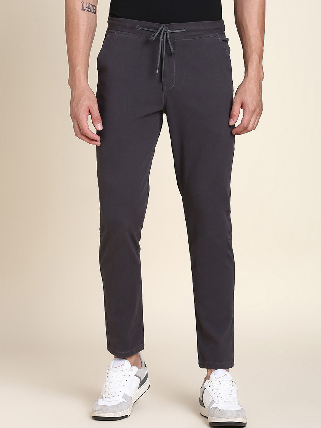 Buy Dennis Lingo Men Slim Fit Mid Rise Chino Trousers - Trousers for ...