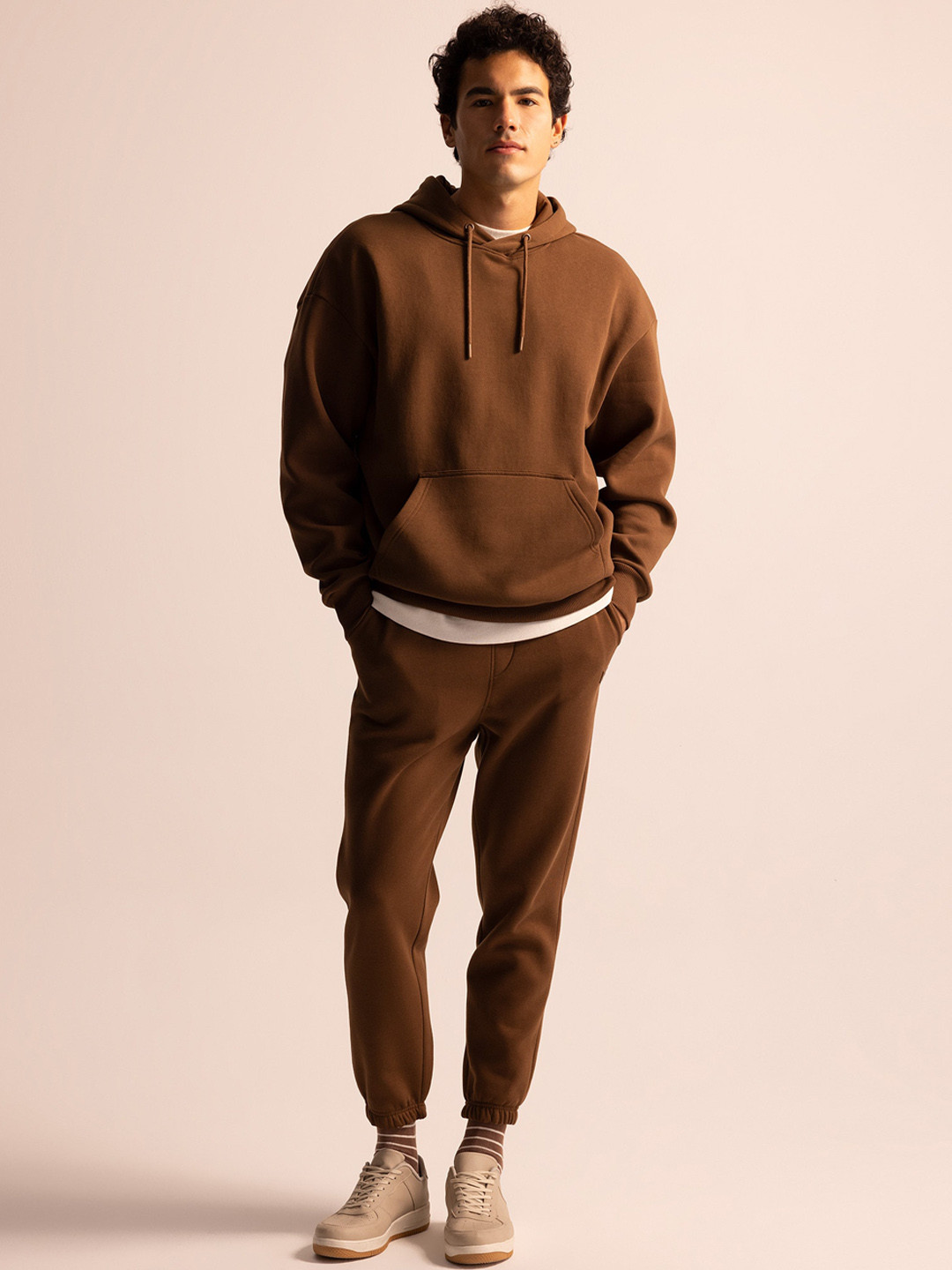 Buy DeFacto Men Mid Rise Flat Front Plain Joggers - Trousers for Men ...