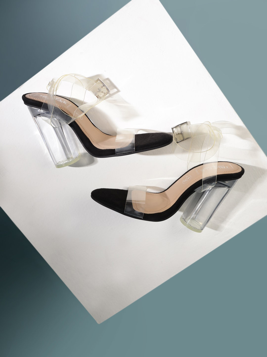 Buy Truffle Collection Open Toe Block Heels With Buckles - Heels for ...