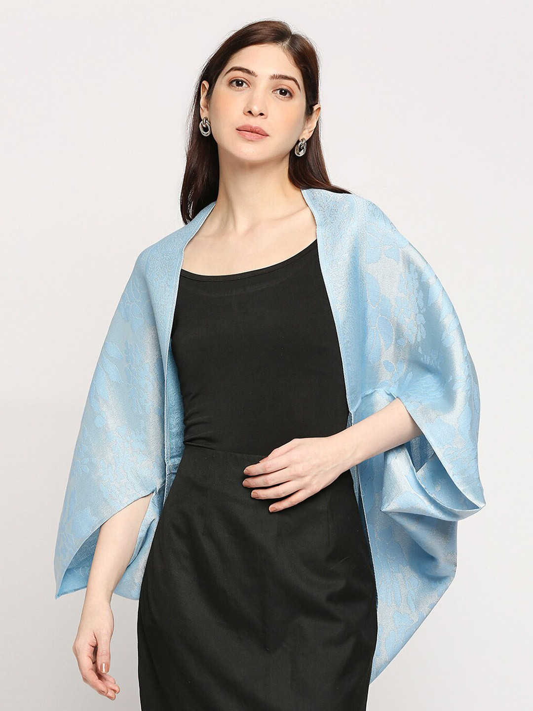 Buy Cloth Haus India Brocade Weaving Cape Shrug - Shrug for Women ...