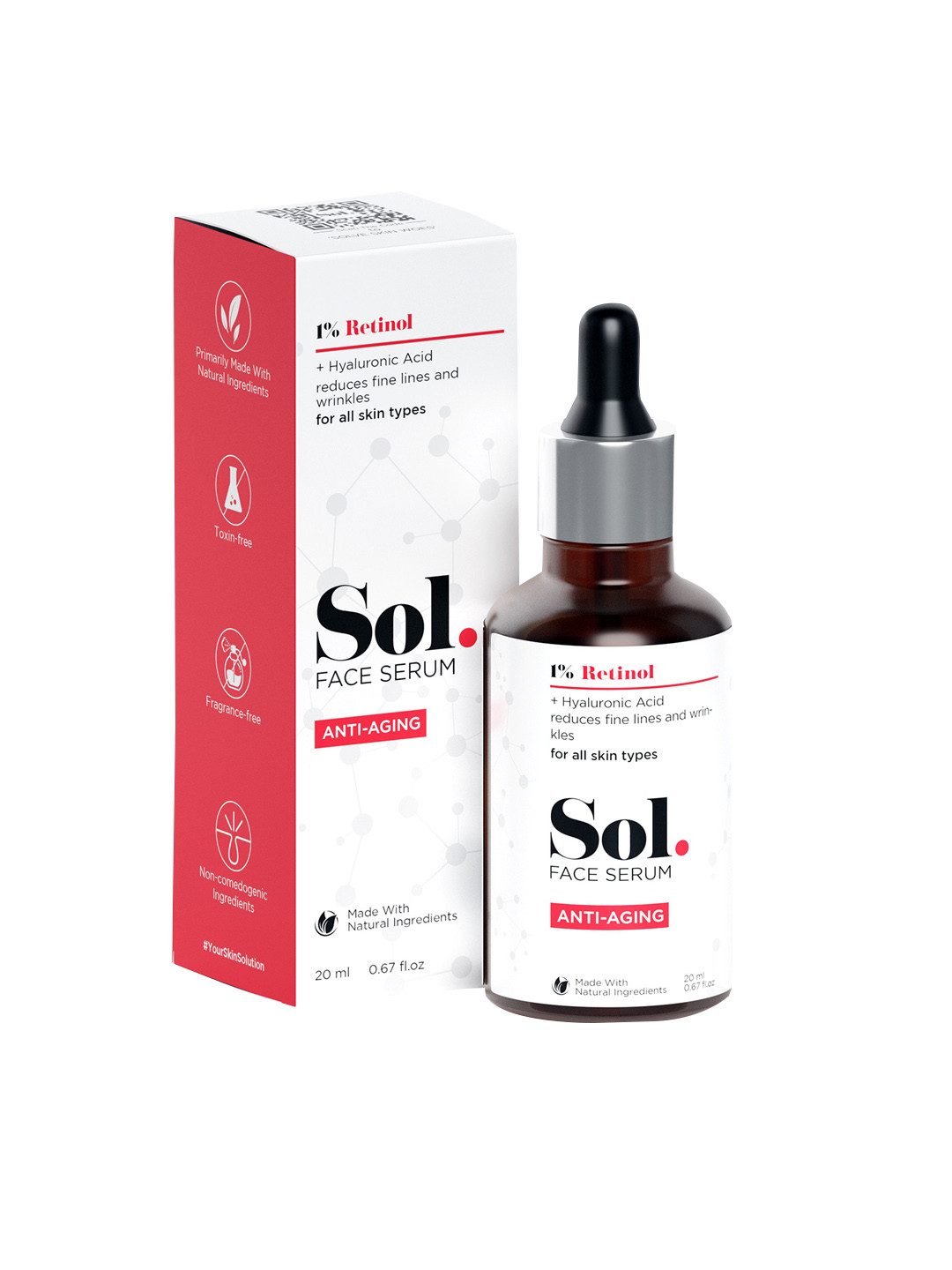 Buy Sol. 1% Retinol Hyaluronic Acid Base Anti Aging Face Serum 20ml ...