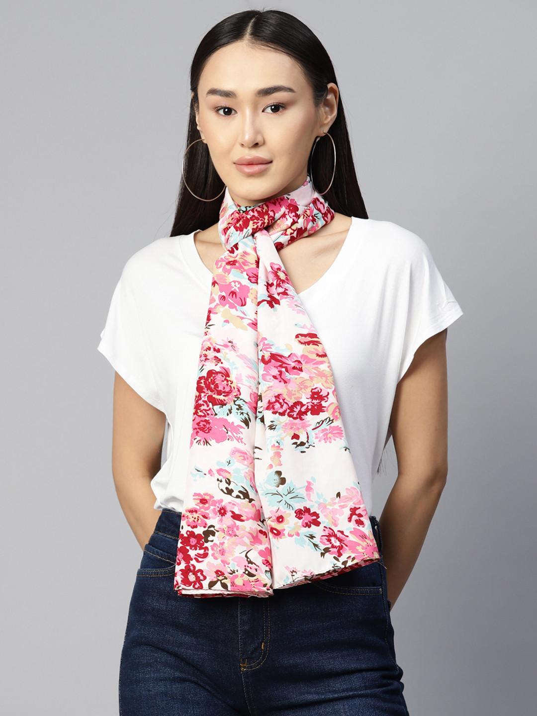 Buy WEAVERS VILLA Floral Printed Cotton Stole - Stoles for Women ...