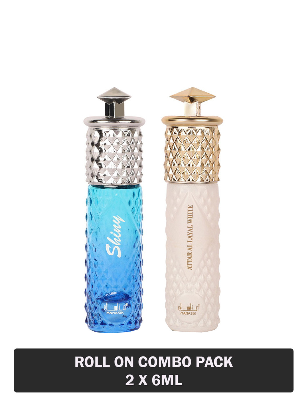 Buy MANASIK Set Of 2 Long Lasting Attars 6 Ml Each Shiny Blue & Al ...