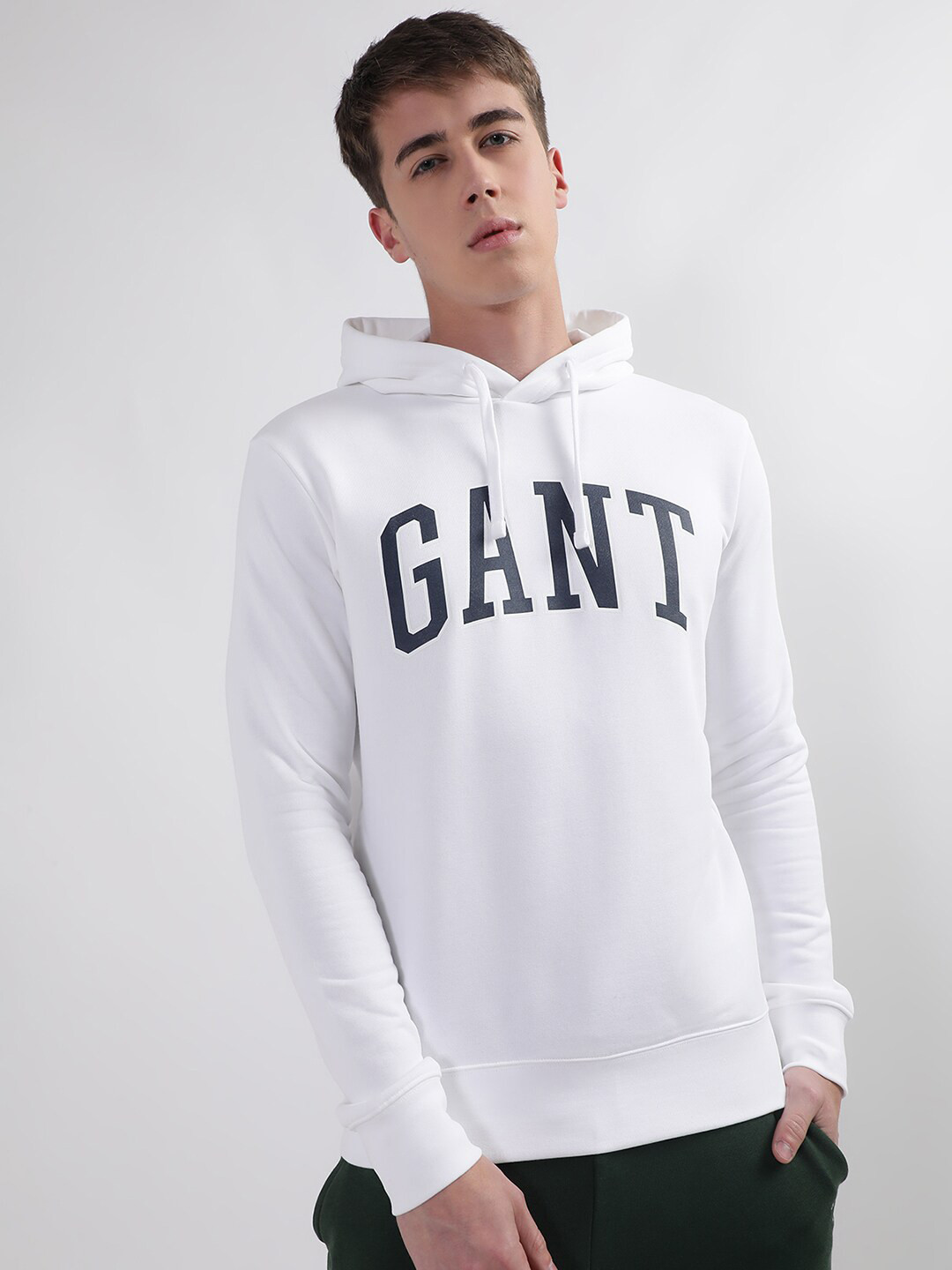 Buy GANT Men Printed Cotton Hooded Sweatshirt - Sweatshirts for Men ...