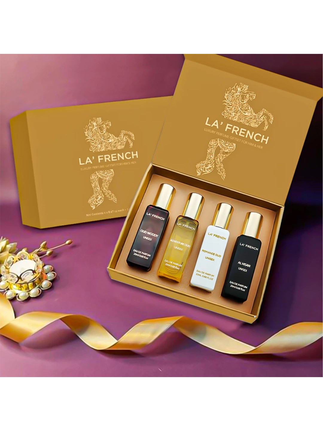 Buy La French Oud Perfume Gift Set Adventure Oud, Al Hisan, Romance Oud ...