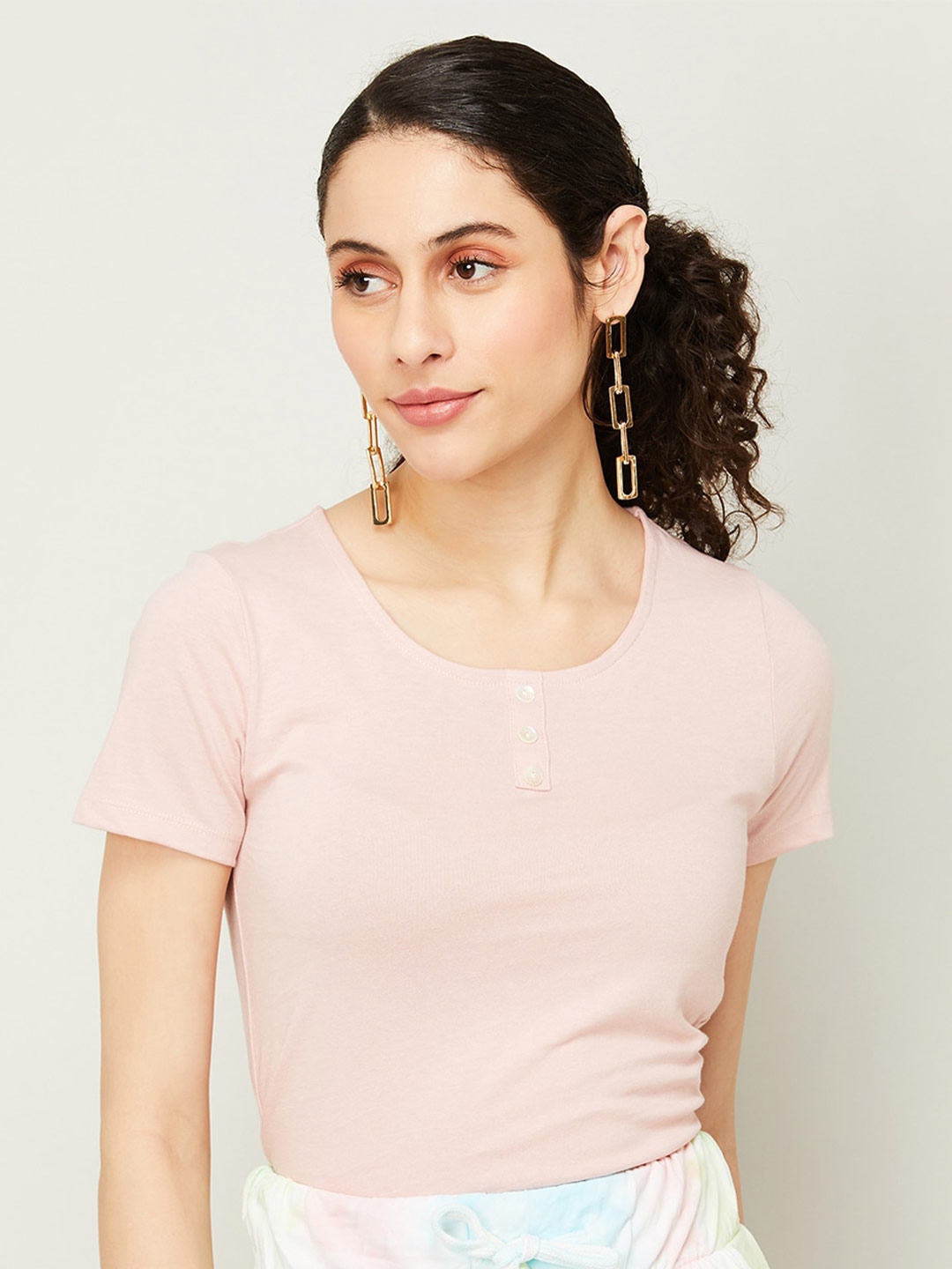 Buy Ginger By Lifestyle Round Neck Crop Top Tops For Women 22348448