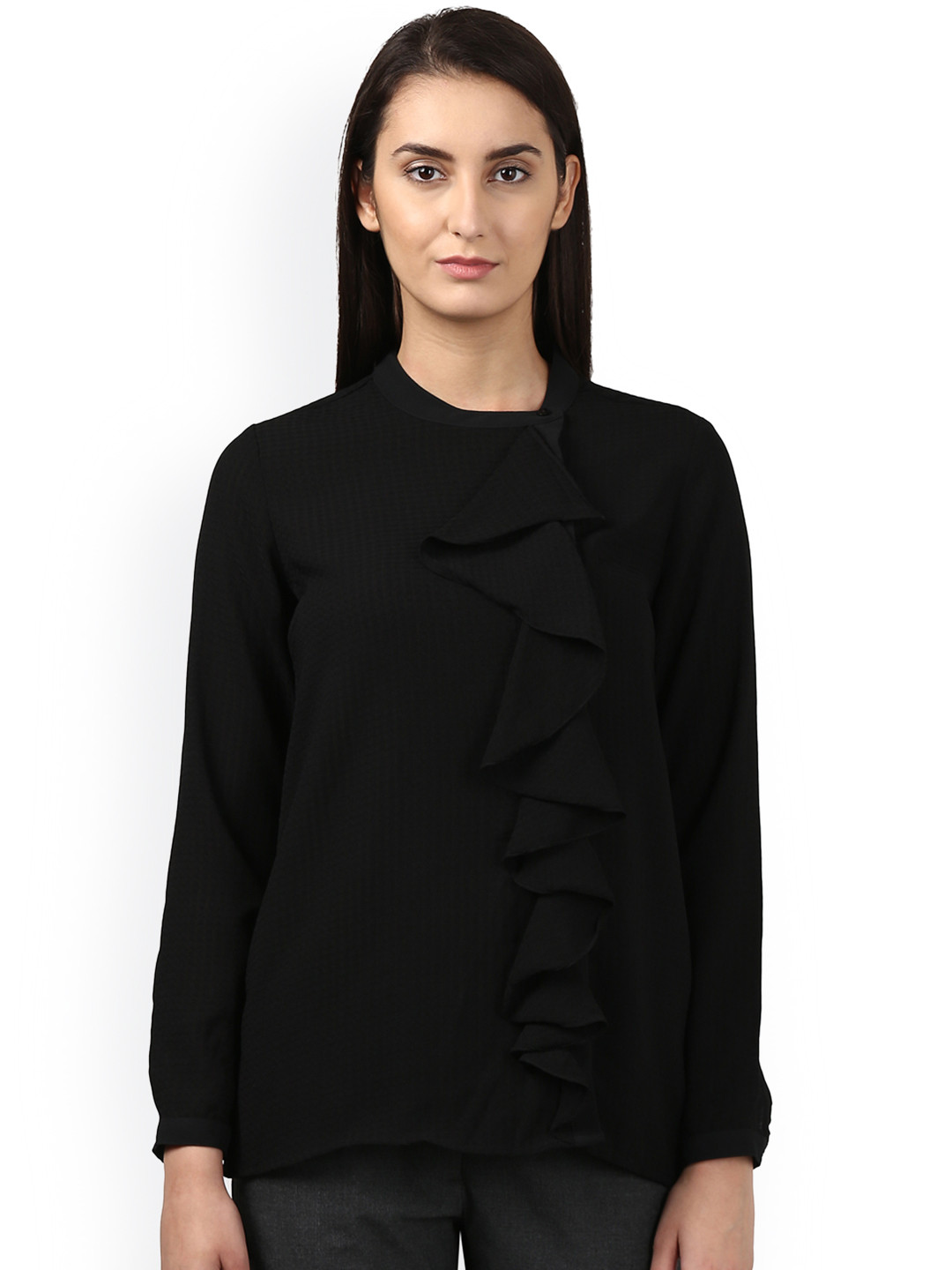 Buy Park Avenue Women Black Solid Top - Tops for Women 2234987 | Myntra