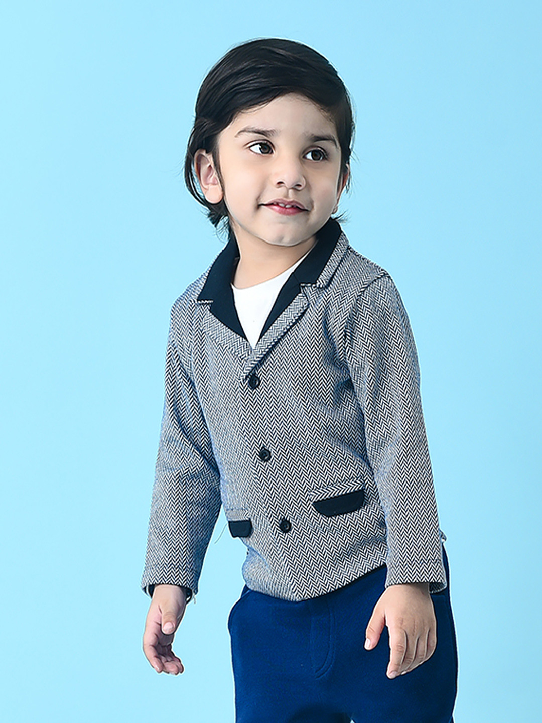 Buy MiArcus Kids Printed Single Breasted Pure Cotton Blazer - Blazers ...