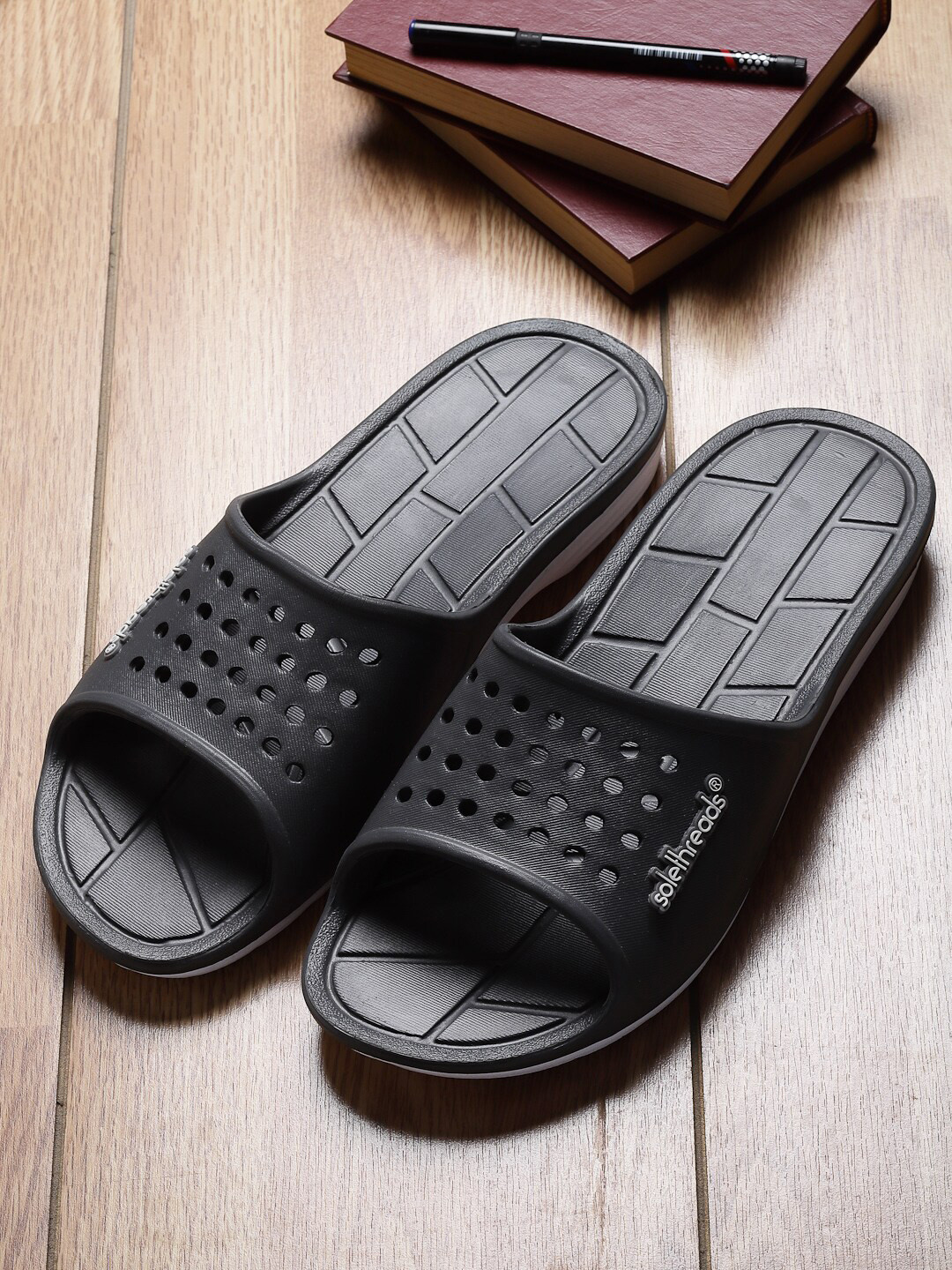 Buy Solethreads Men Open Toe Slip On Sliders - Flip Flops for Men ...