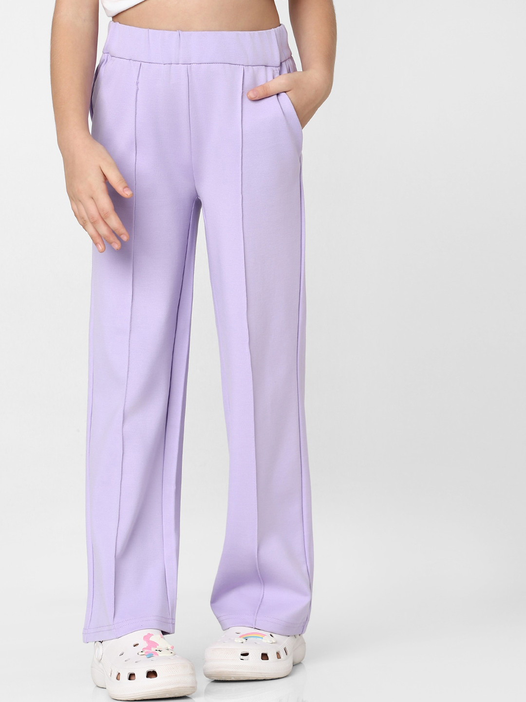 Buy KIDS ONLY Girls Straight Fit Pleated Parallel Trouser - Trousers ...