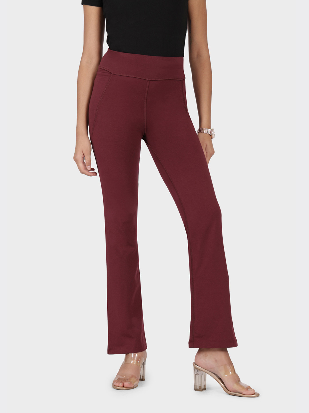 Buy Blissclub The Groove In Women High Rise Flared Track Pants Tall ...