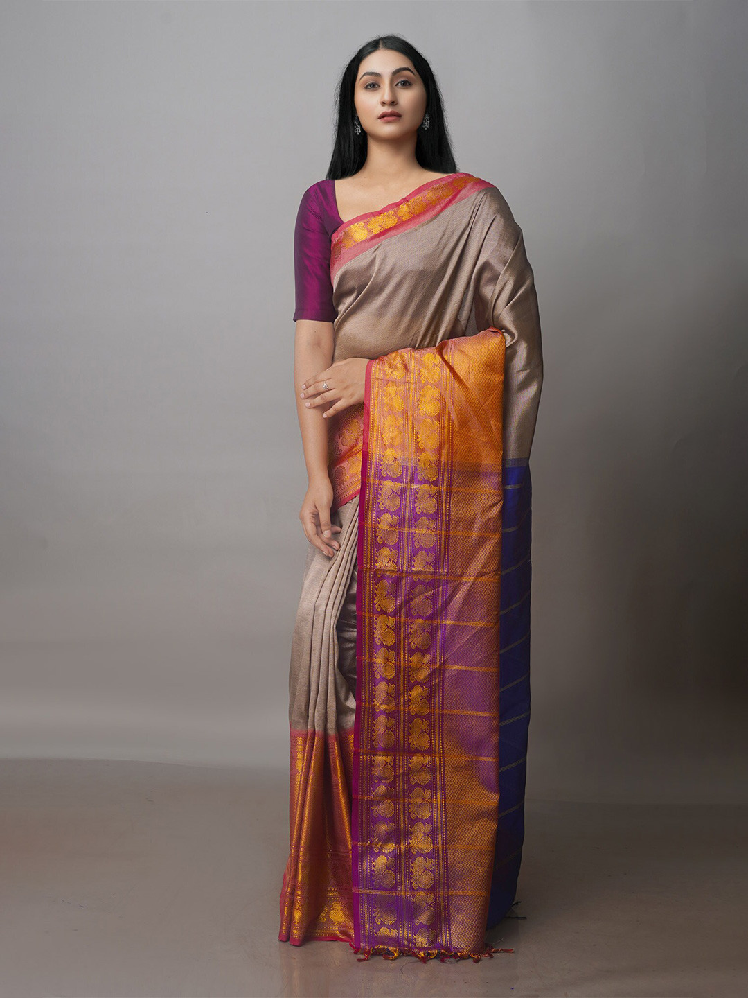 Buy Unnati Silks Woven Design Zari Mangalagiri Saree - Sarees for Women ...