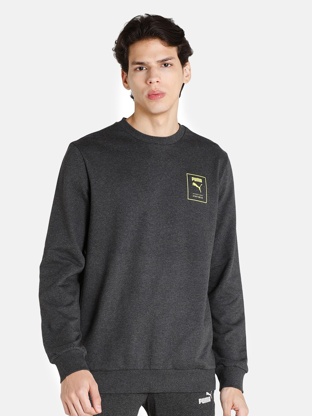 Buy Puma Men MS Crew Cotton Regular Fit Sweatshirt - Sweatshirts for ...