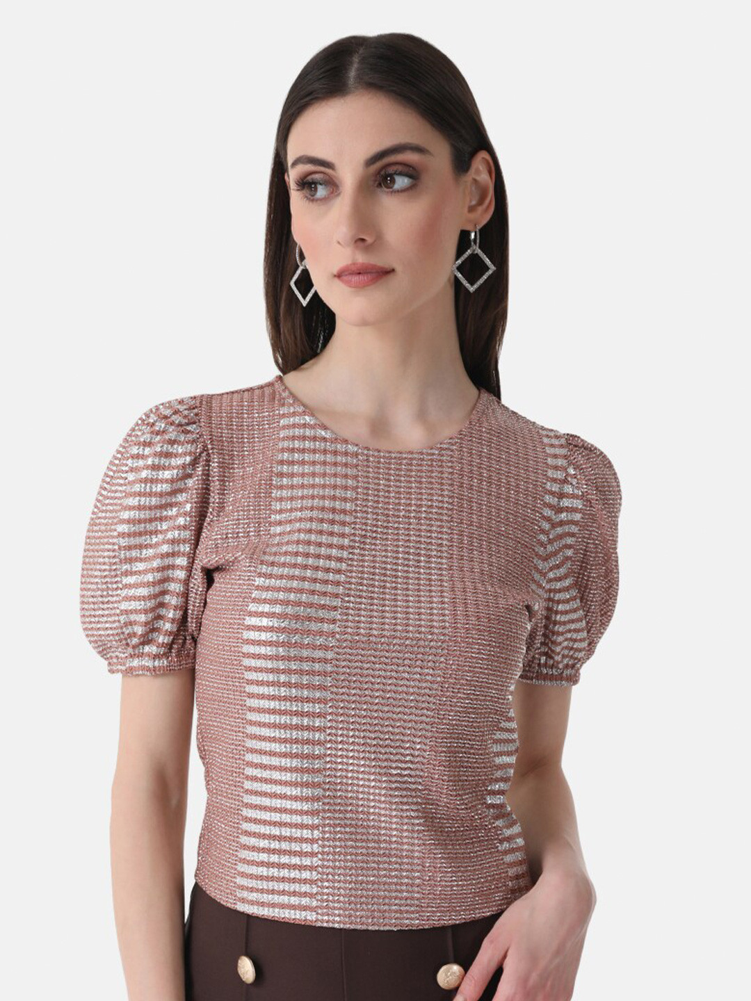 Buy Kazo Puff Sleeves Crop Top - Tops for Women 22373590 | Myntra