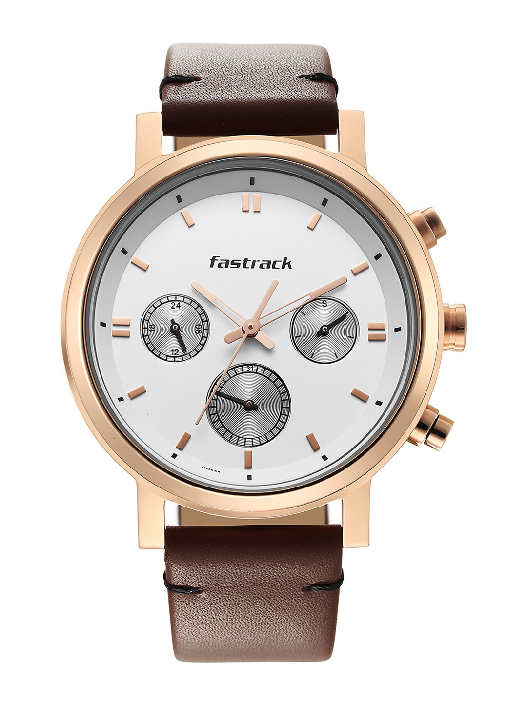 Buy Fastrack Men Textured Dial & Leather Straps Analogue Watch 3287WL01 ...