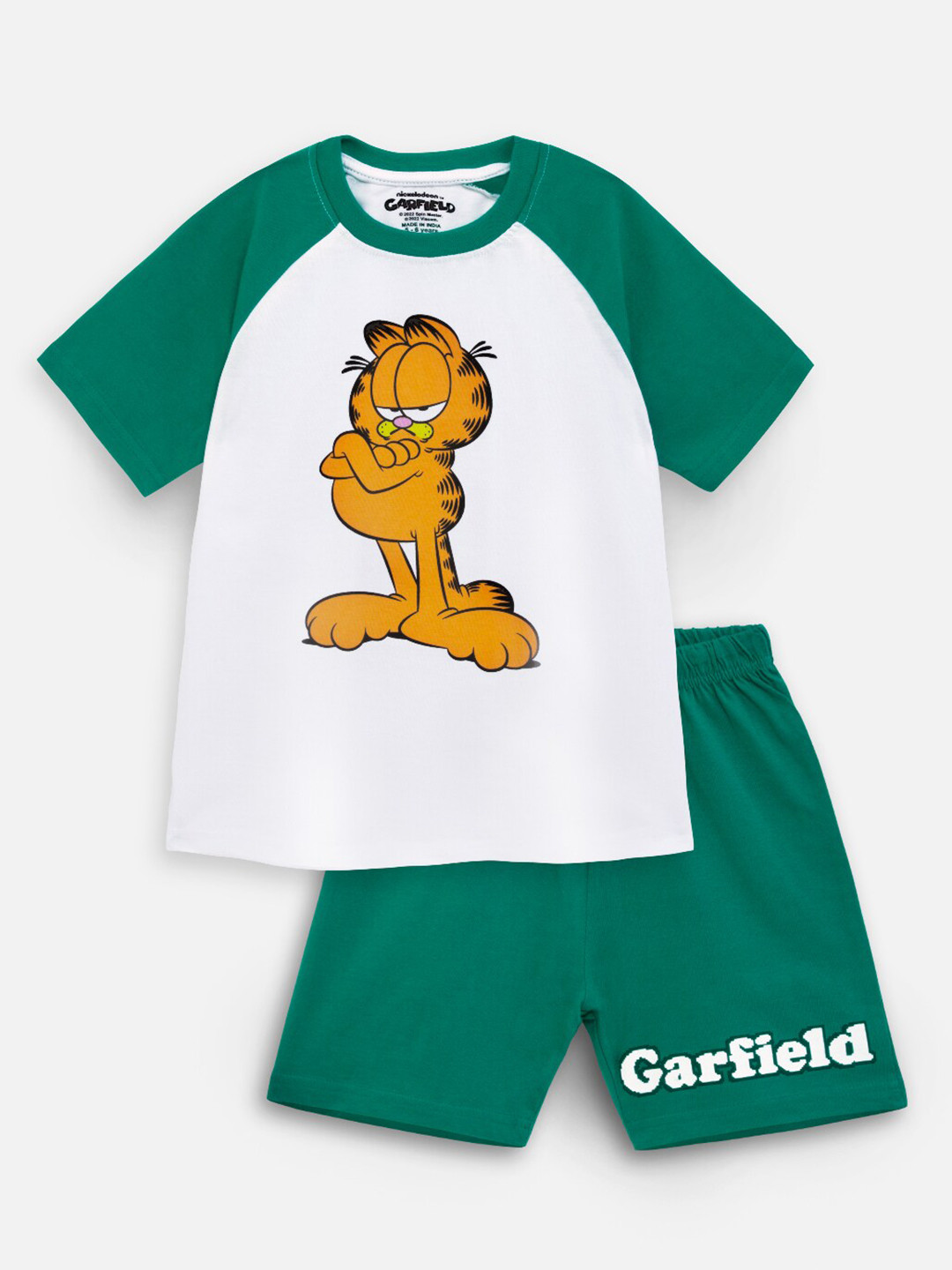 Buy Nap Chief Kids Garfield Printed Pure Cotton T Shirt With Shorts ...