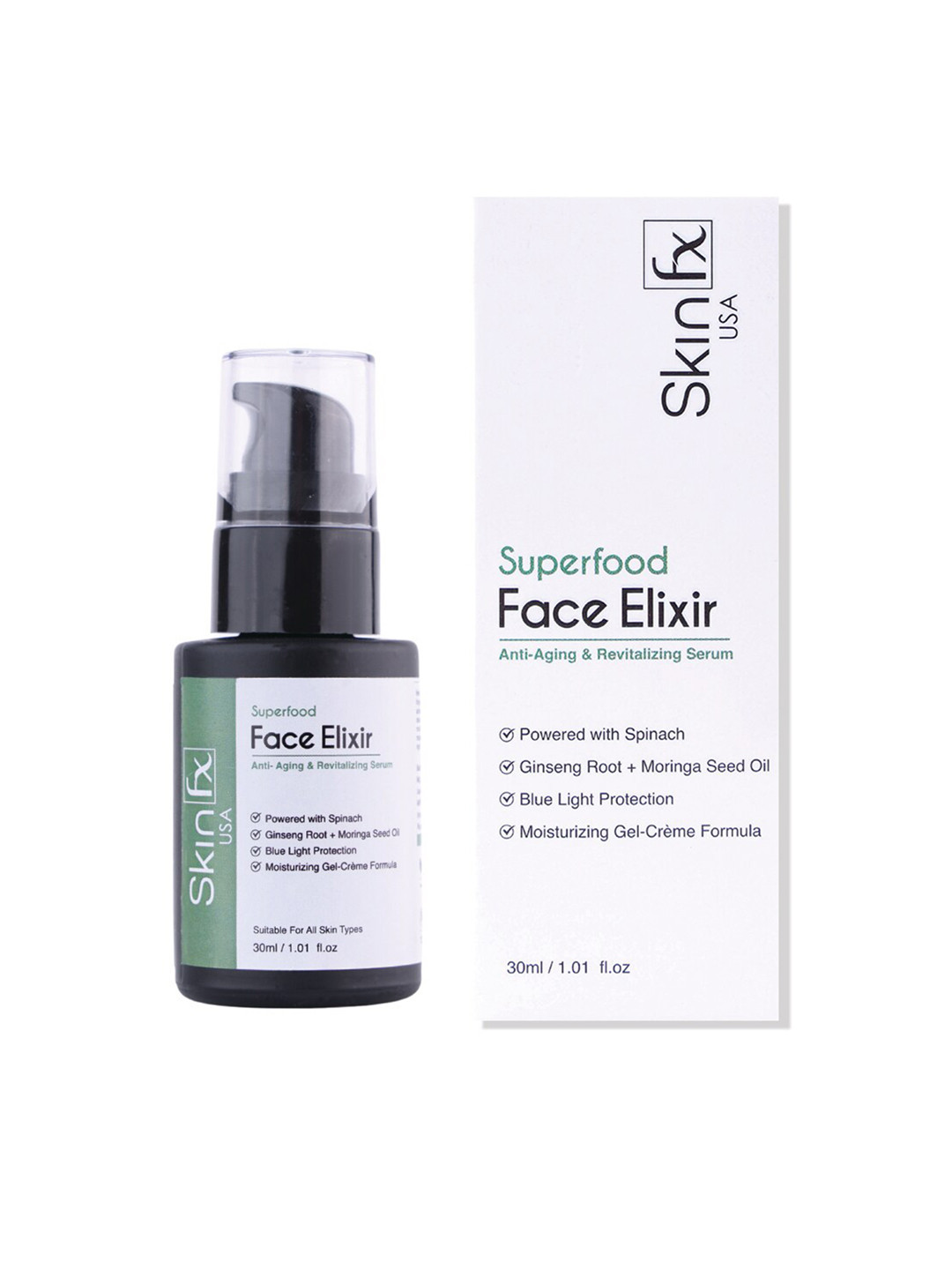Buy Skin Fx Superfood Spinach Infused Face Elixir Serum 30 Ml - Serum ...