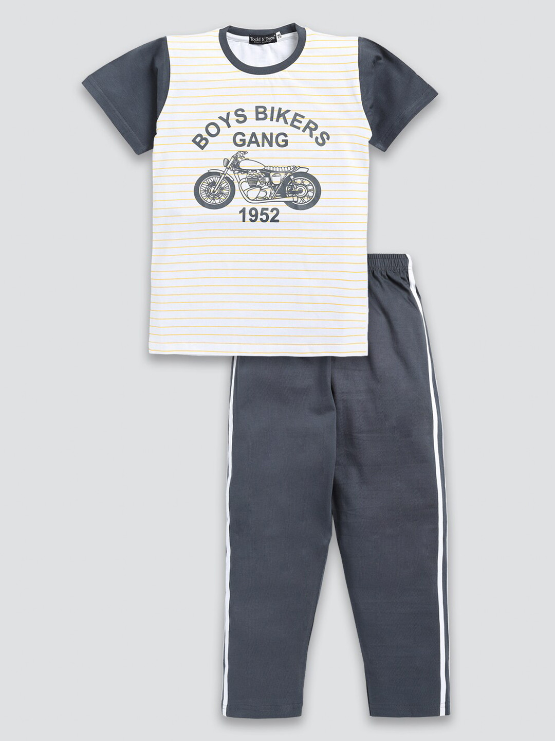 Buy Todd N Teen Boys Typographic Printed Pure Cotton T Shirt With ...